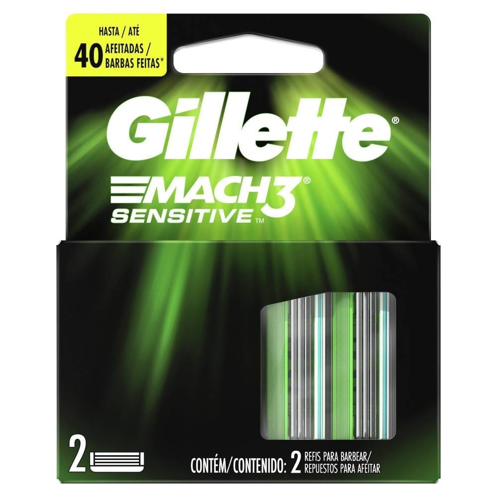 Carga Gillette Mach3 Sensitive Embalagem com 2 Unidades | eFácil