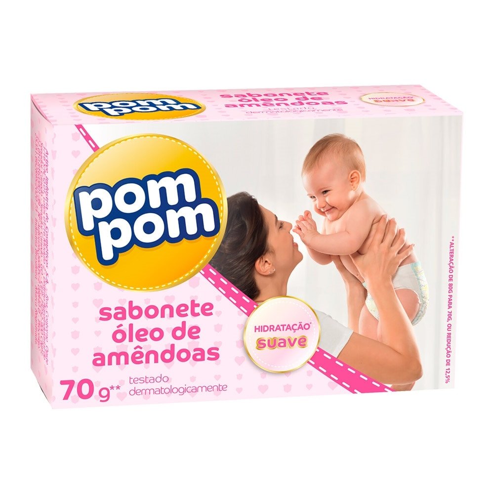 Sabonete Pom-Pom Baby Magic Óleo de Amêndoas 70g - Embalagem com 12 ...