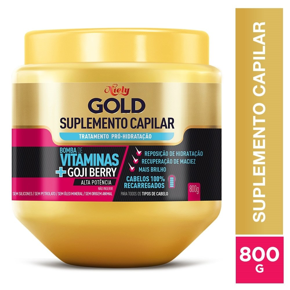 Creme de Tratamento Niely Gold Suplemento Capilar Vitaminas 800g | eFácil