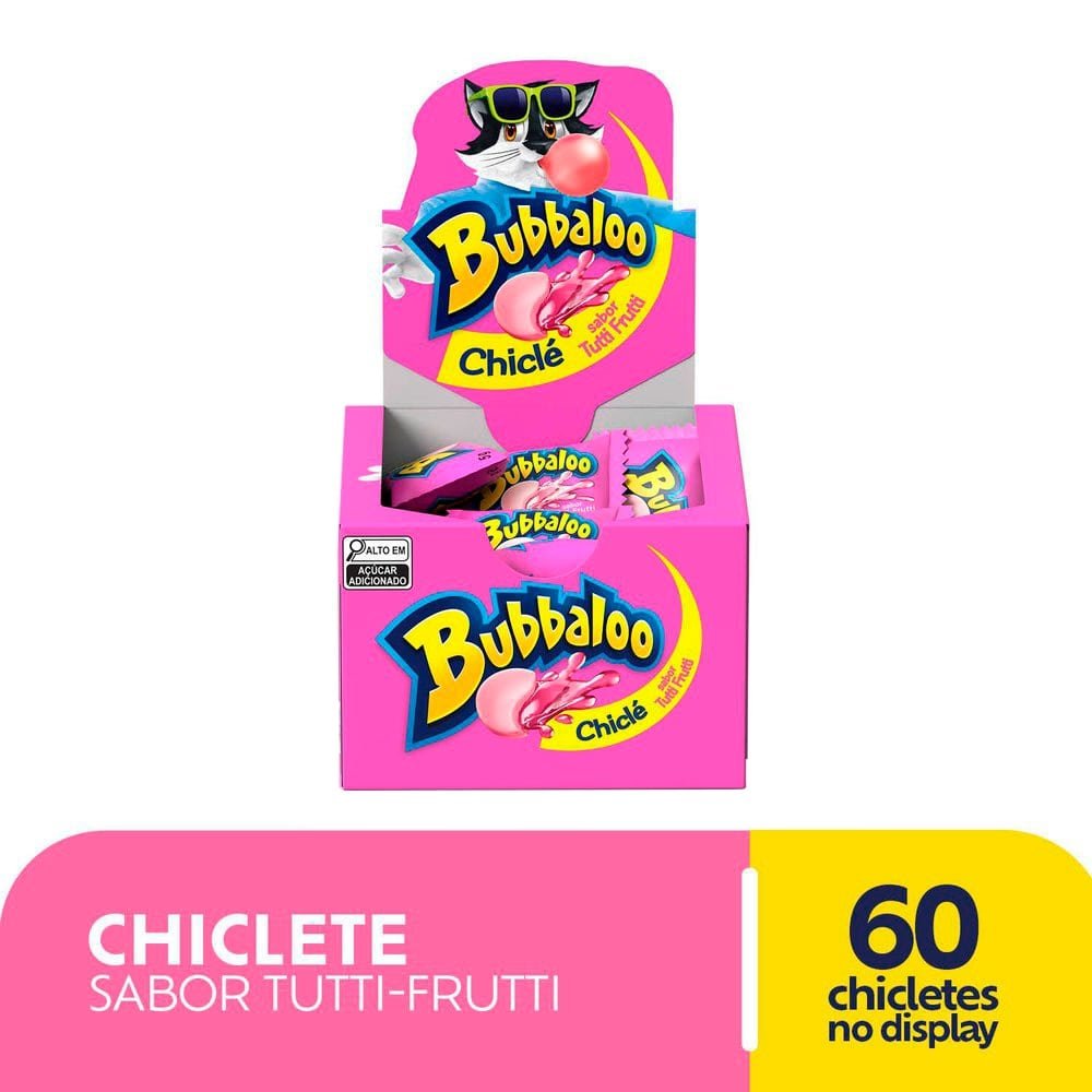Chicle Bubbaloo Tutti Frutti Emb. c/ 60 Un. Adams - Chiclete e Gomas ...