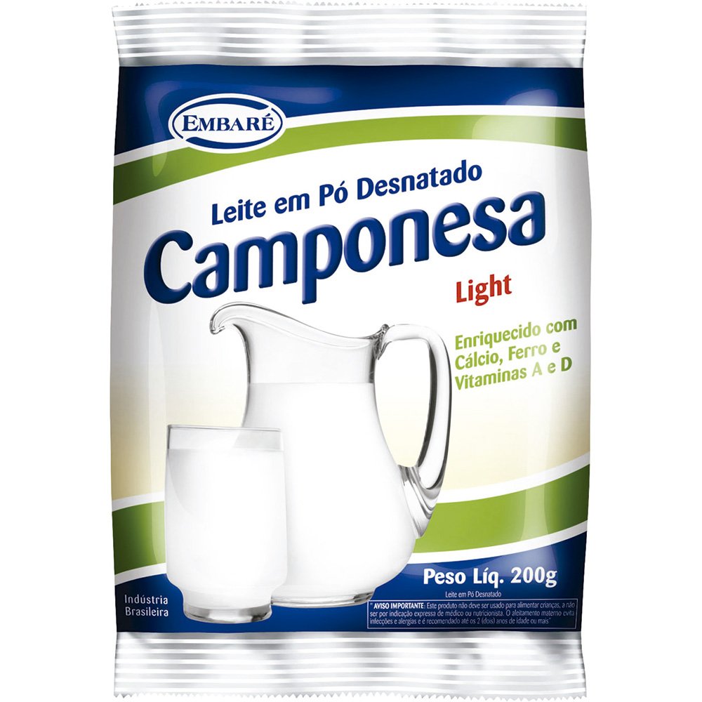 Leite em Pó Desnatado 200g Emb. c/ 50 un. Camponesa - Leite Em Pó - eFácil