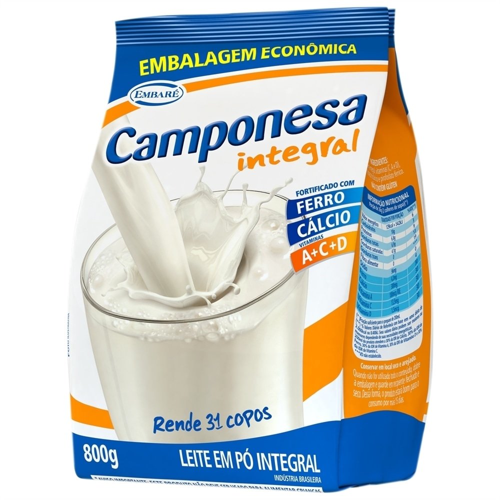 Leite em Pó Integral 800g Camponesa - Leite Em Pó - eFácil