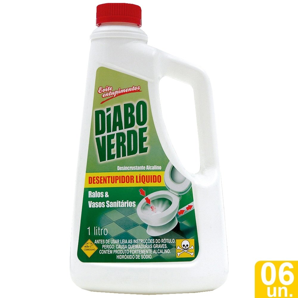Diabo Verde Desentupidor Liquido 1000ml - Embalagem c/ 6 Unidades | eFácil