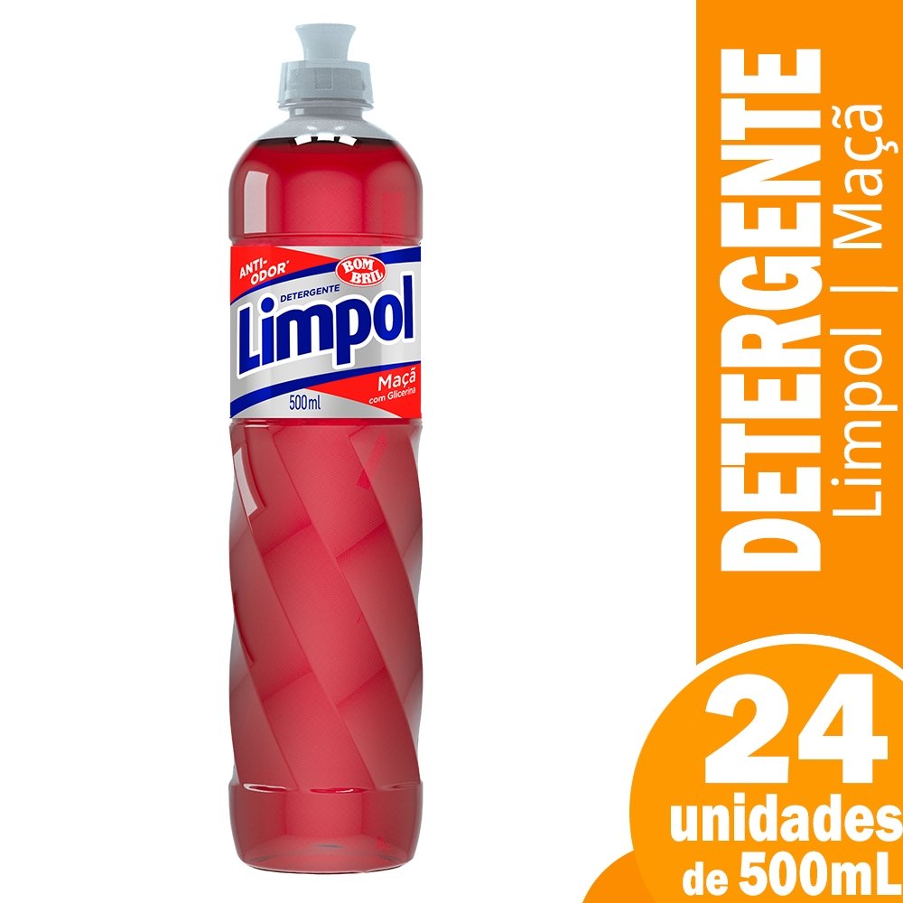 Detergente Limpol Maça 500ml - Embalagem c/ 24 Unidades | eFácil