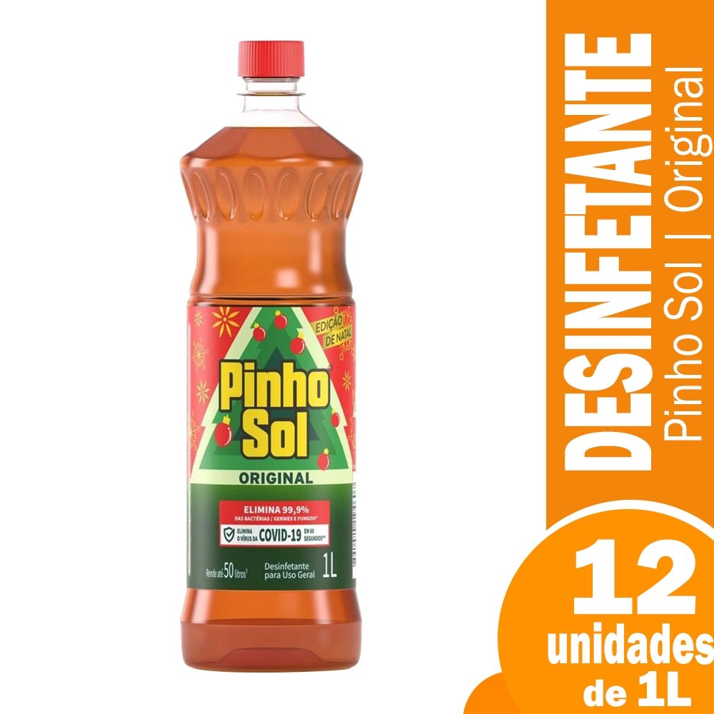Desinfetante Pinho Sol Original 1L - Embalagem com 12 Unidades | eFácil