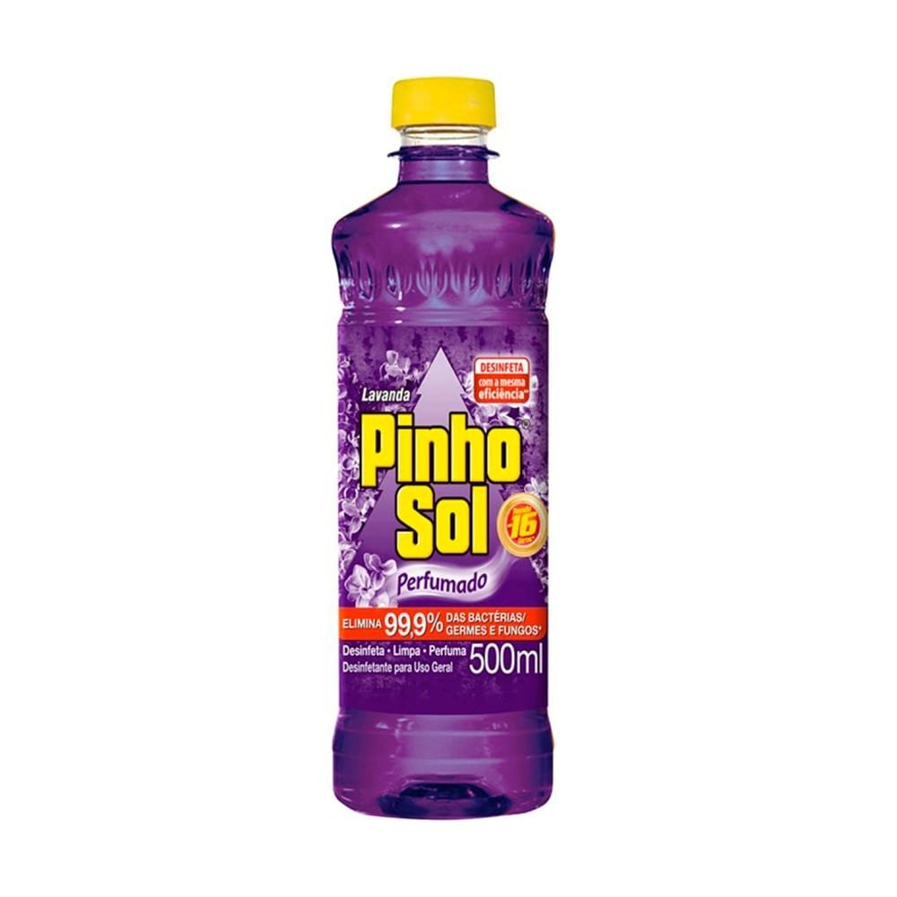 Desinfetante Pinho Sol Perfumado Lavanda 500ml - Embalagem com 12 ...