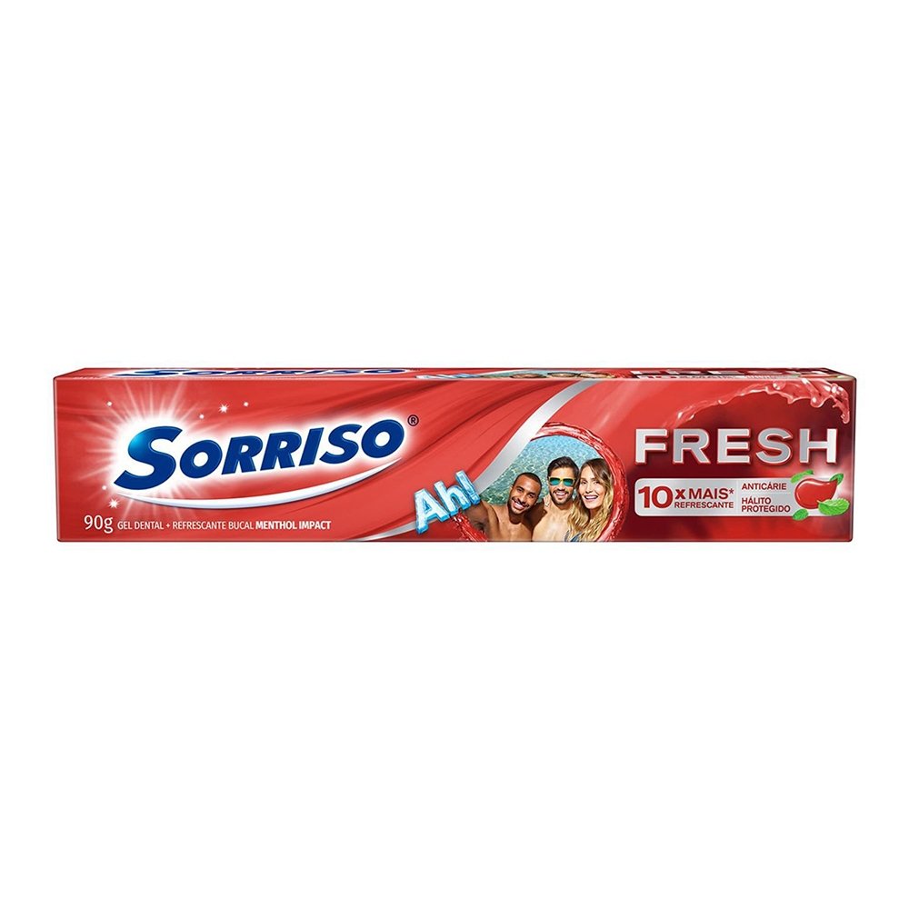 Creme Dental Sorriso Fresh Menthol Impact 90g Embalagem com 12 Unidades ...