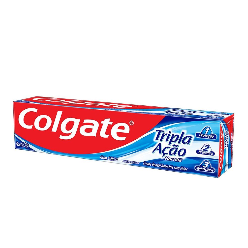 Creme Dental Colgate Tripla Ação Hortelã 90g Embalagem com 12 Unidades ...