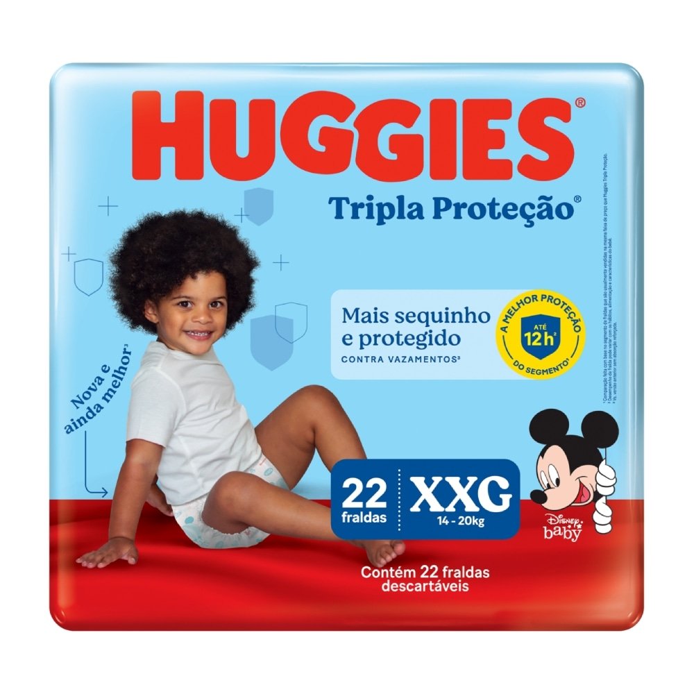Fralda Descartável Huggies Tripla Proteção Jumbo Tamanho XXG - 6 ...