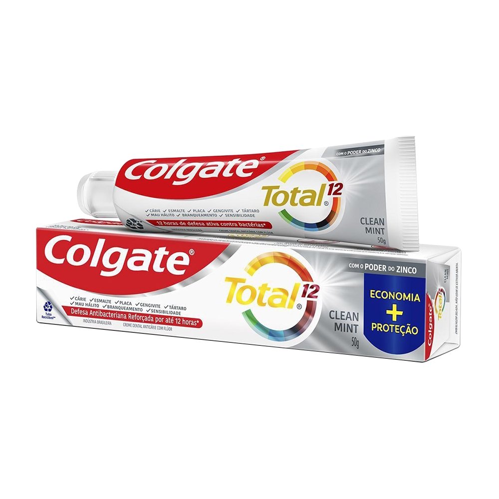 Creme Dental Colgate Total Clean Mint 50g Embalagem com 12 Unidades ...