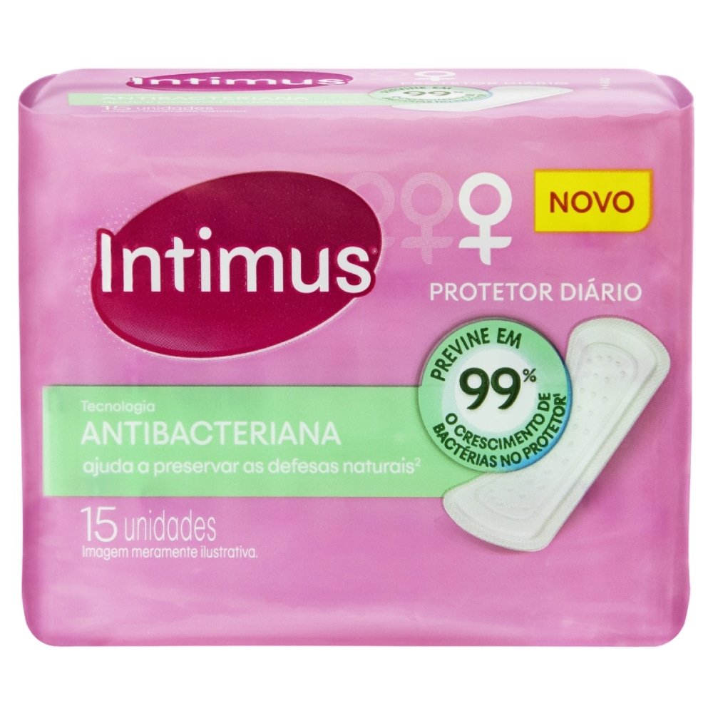 Absorvente Intimus Protetor Diário Antibacteriano sem Abas Embalagem ...