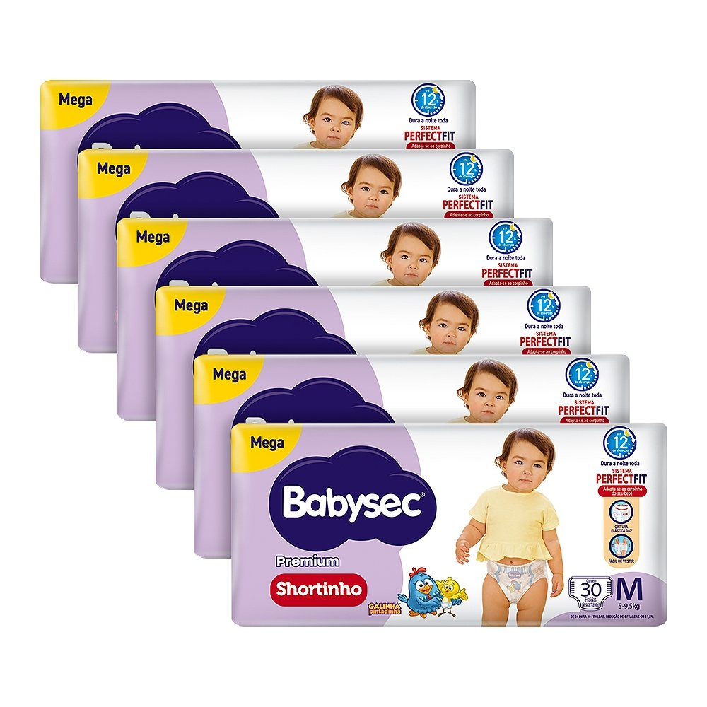 Fralda Descartável Babysec Shortinho Galinha Pintadinha Mega Tamanho M ...