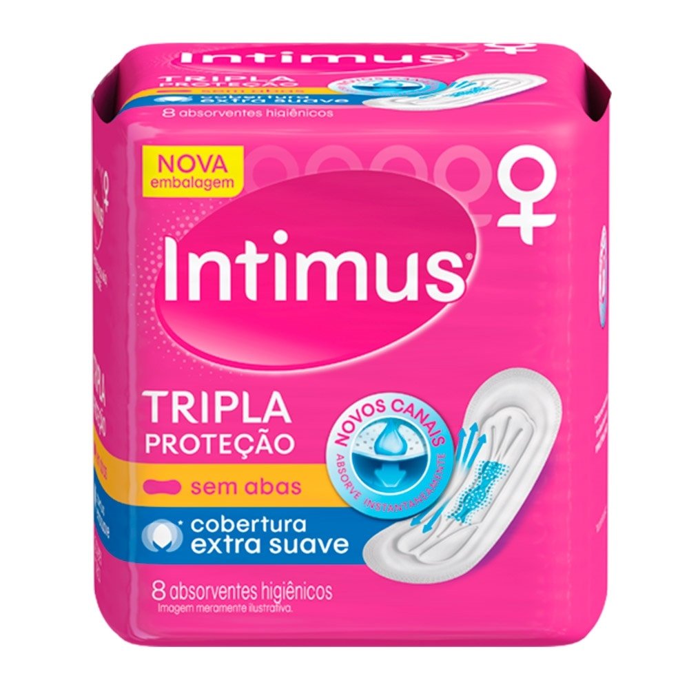 Absorvente sem Abas Cobertura Tripla Proteção Suave Emb. c/ 8 Un ...