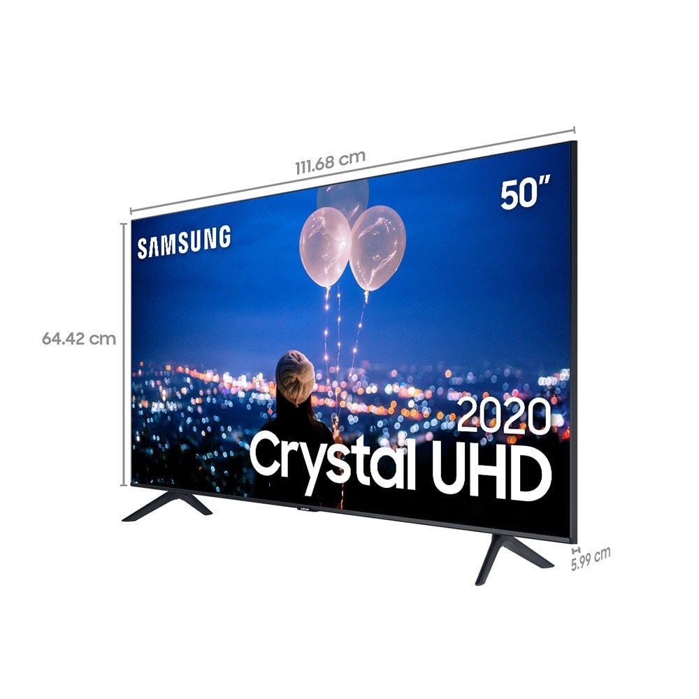 Smart TV LED 50" Samsung UN50TU8000GXZD 4K UHD HDR Crystal com Wi-Fi, 2 ...
