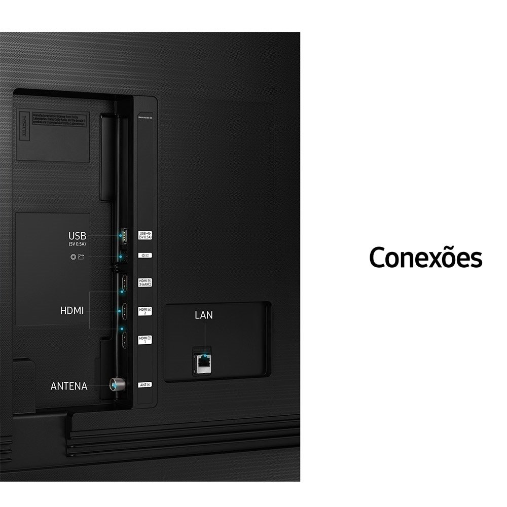 Smart TV LED 50" Samsung UN50AU7700GXZD 4K UHD HDR Cristal com Wi-Fi, 1 ...