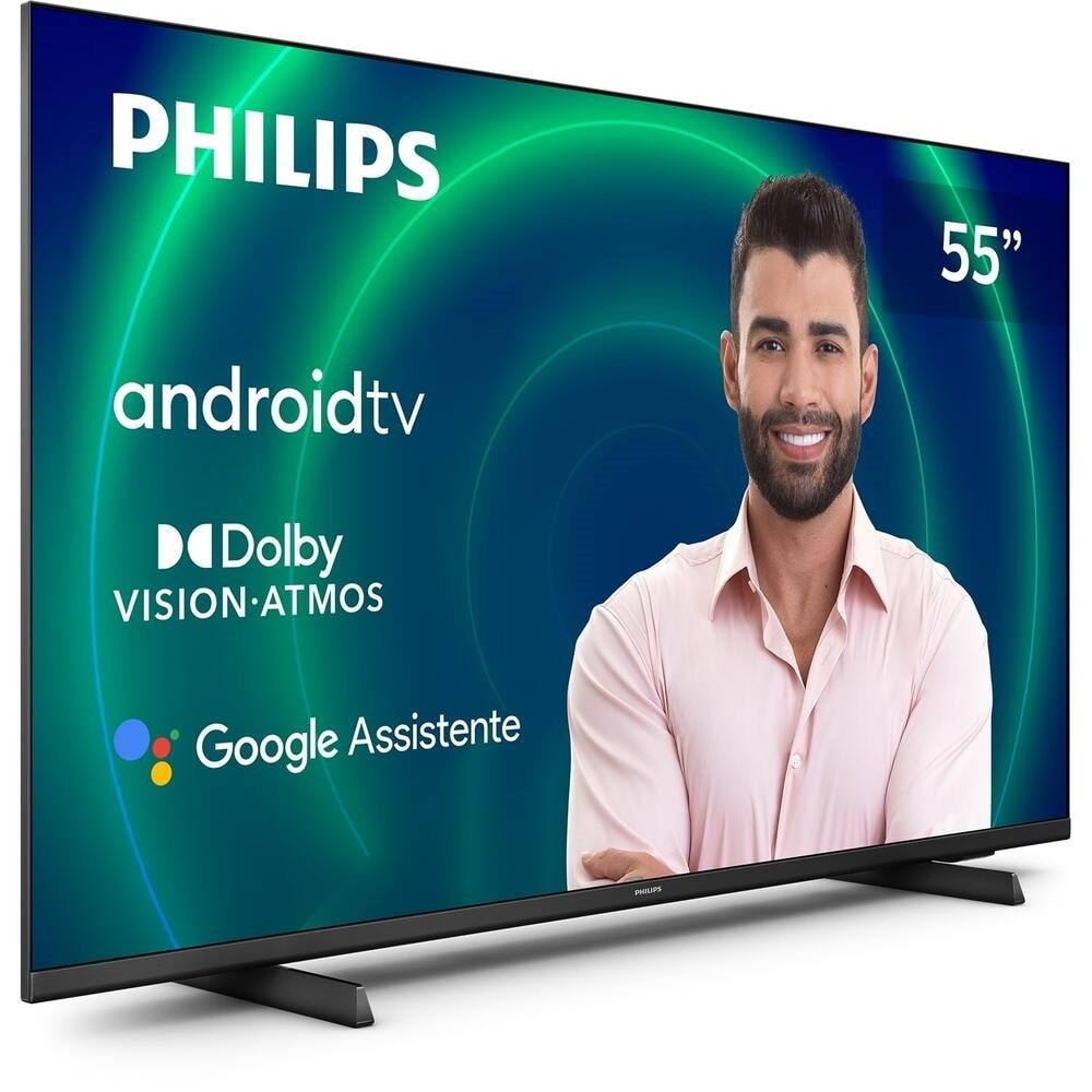 Smart TV LED 55" Philips 55PUG7406/78 4K UHD Android com Wi-Fi, 2 USB ...