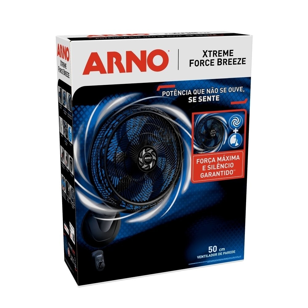 Ventilador Parede Arno VB51 Extreme Force Breeze 50cm Preto | eFácil