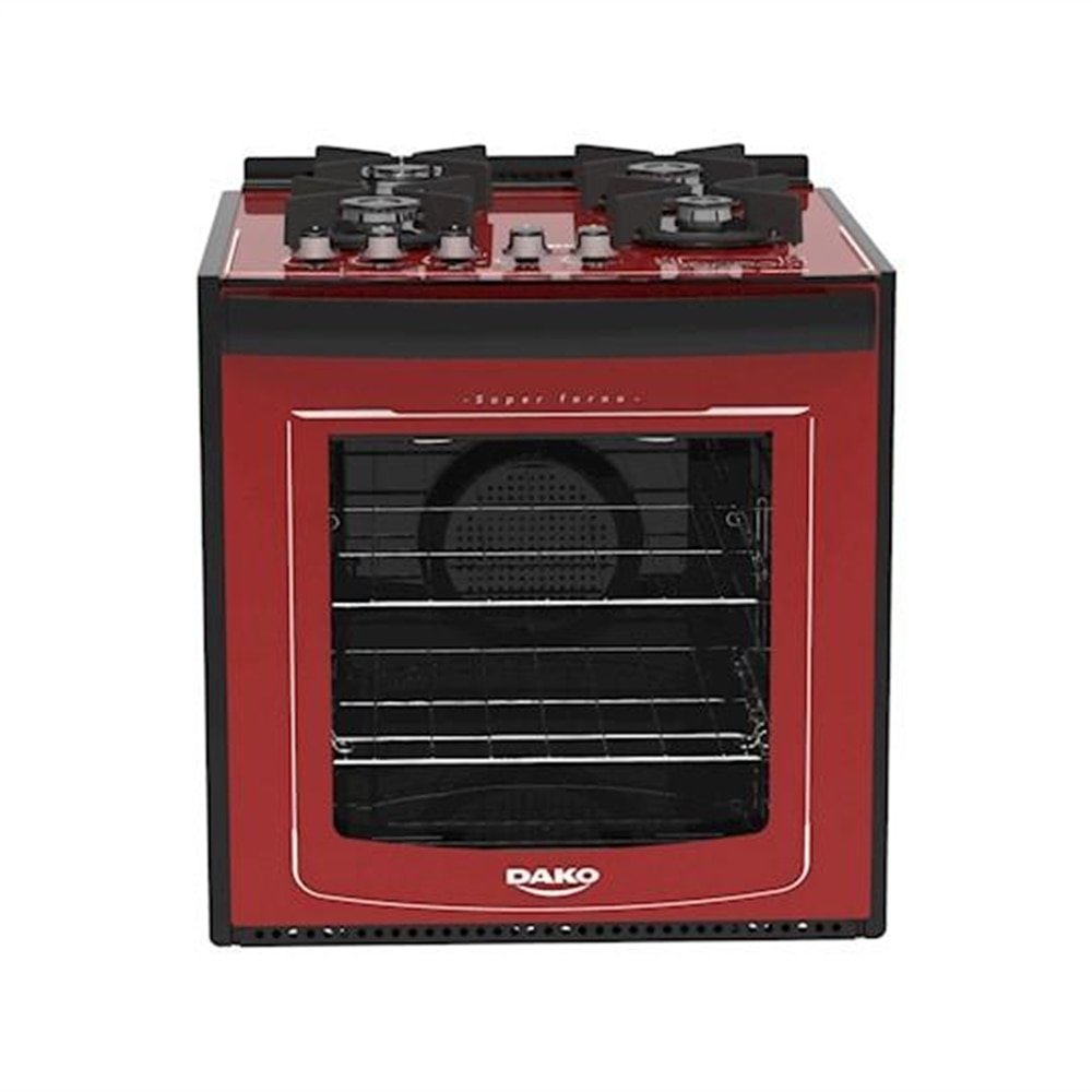 Fogão Embutir Dako Vermelho 4 bocas mesa de vidro Dakolors - Bivolt | eFácil