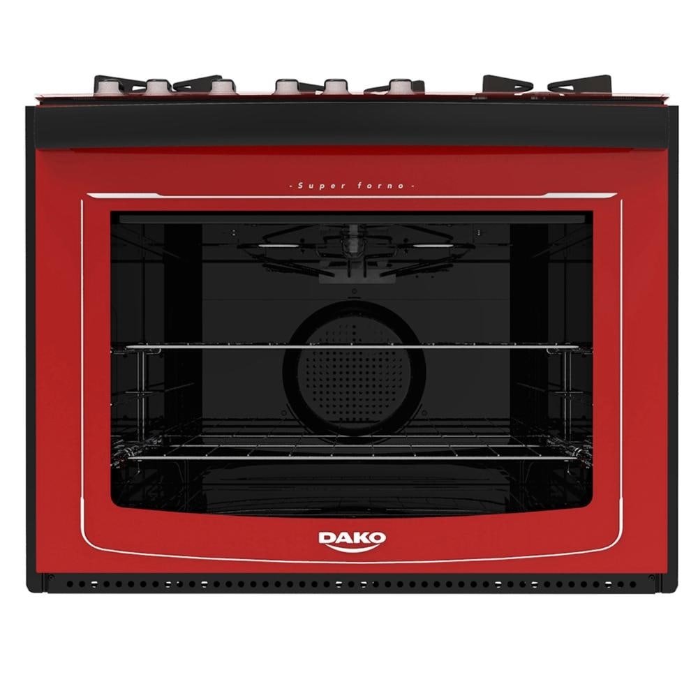 Fogão Embutir Dako Vermelho 5 bocas mesa de vidro Dakolors - Bivolt | eFácil