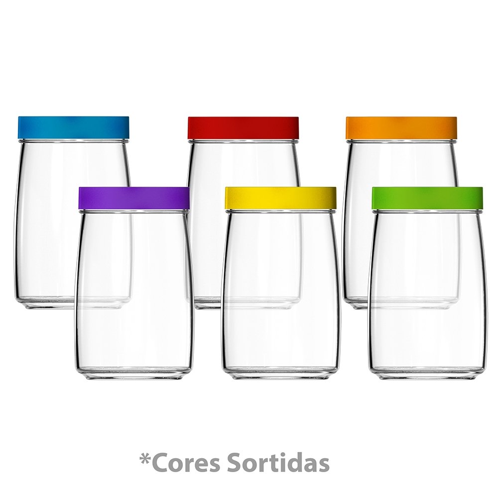 Conjunto de Potes Sempre Mandacaru 1,2 Litros com Tampas (Cores ...