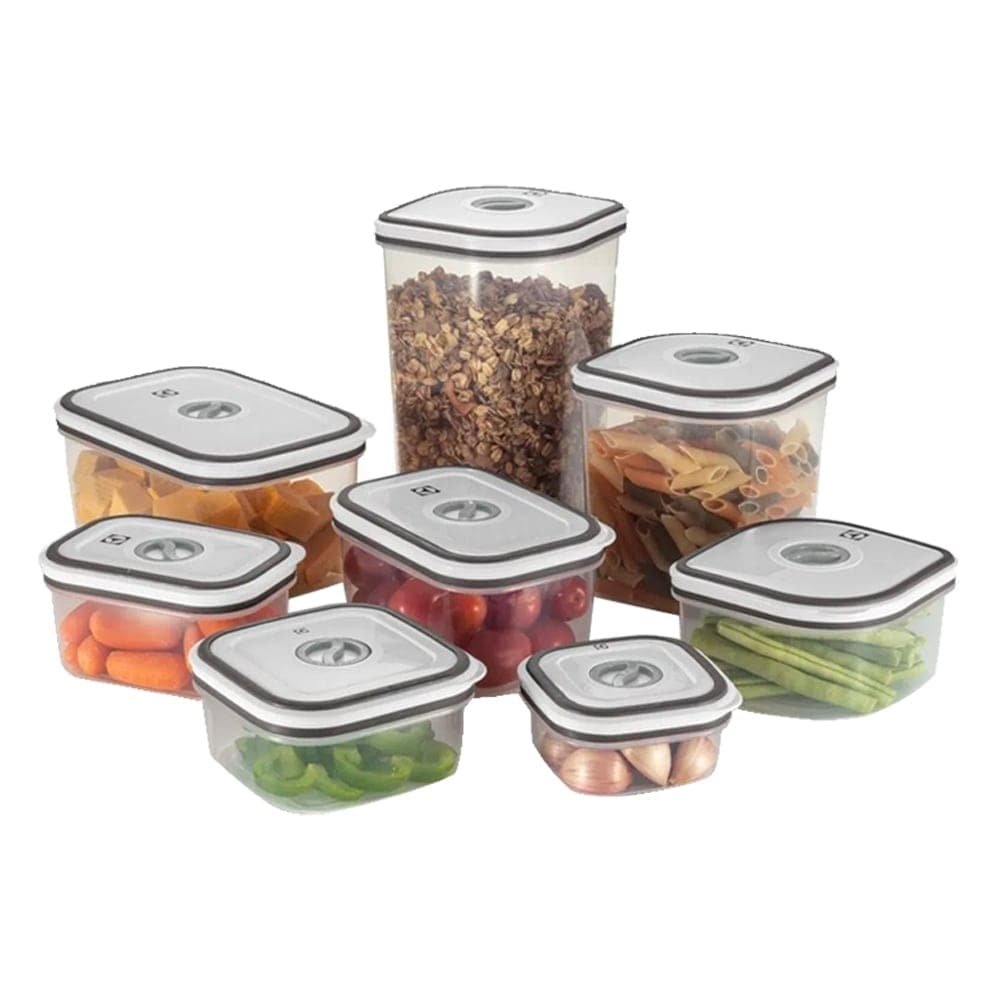 Conjunto de Potes Herméticos Electrolux Quadrado, Cinza, 8 Peças | eFácil