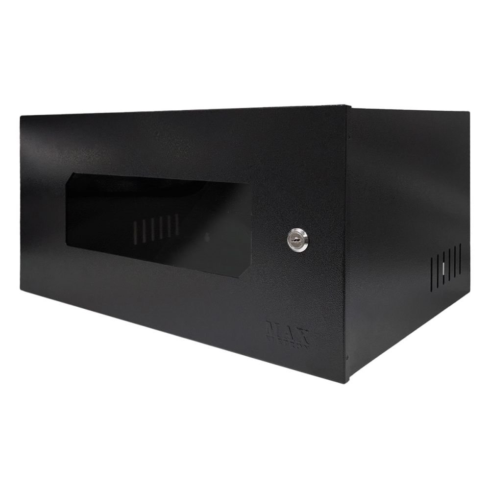 Mini Rack Parede Max Eletron 19" 5U X 350MM Economic, C/ 2 Chaves, Preto - 4756 | eFácil