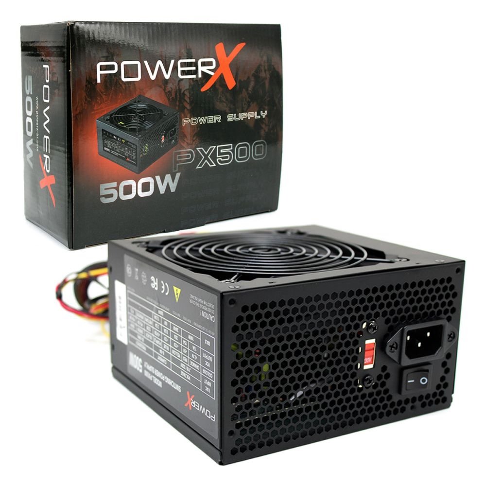 Fonte PowerX PX500, 500W, Silenciosa, C/ Caixa e Cabo, Bivolt Manual | eFácil