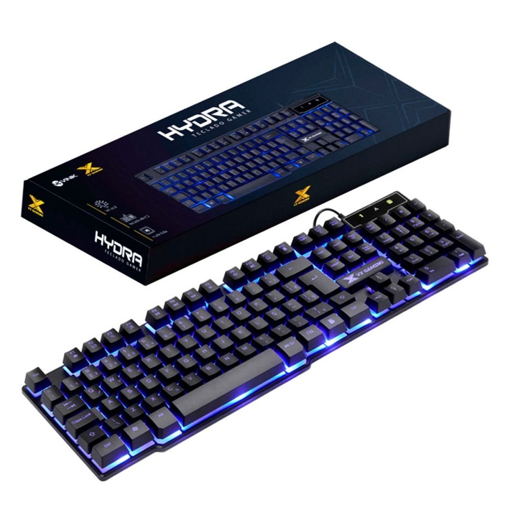 Teclado Gamer Vinik Hydra, LED Azul, ABNT2, USB - GT700 | eFácil