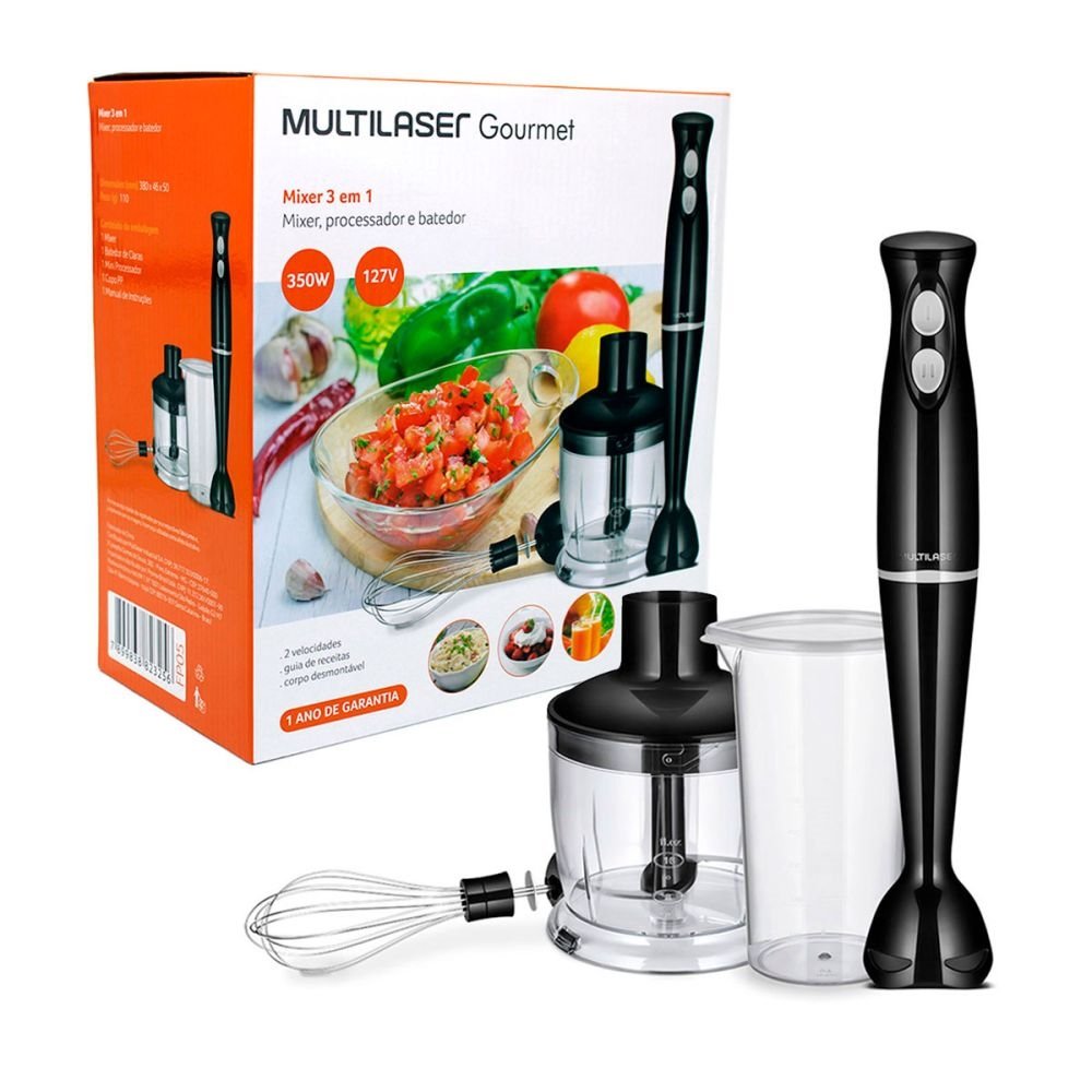 Kit Mixer 3 em 1 Multilaser Gourmet, Design Moderno, Voltagem /127V ...