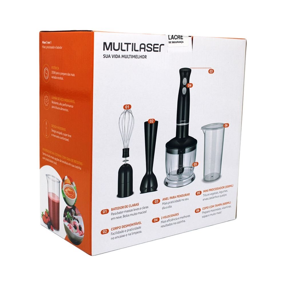 Kit Mixer 3 em 1 Multilaser Gourmet, Design Moderno, Voltagem /127V ...