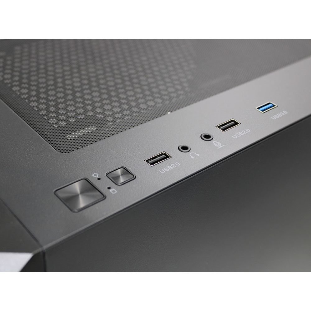 Gabinete Gamer OEX Haven GH300, Lateral em Vidro, 1x Cooler LED RGB 120mm, USB 3.0, Preto | eFácil