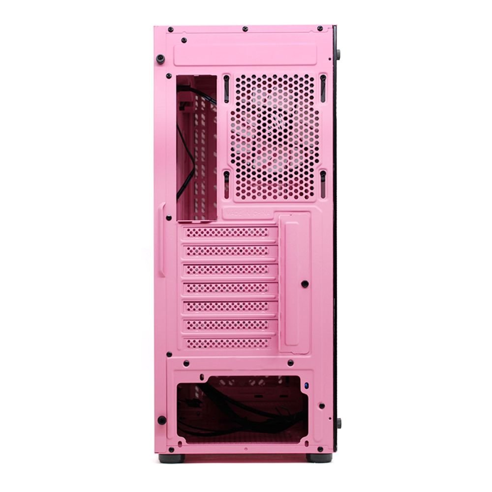 Gabinete Gamer OEX Haven GH300, Lateral em Vidro, 1x Cooler LED RGB 120mm, USB 3.0, Rosa | eFácil