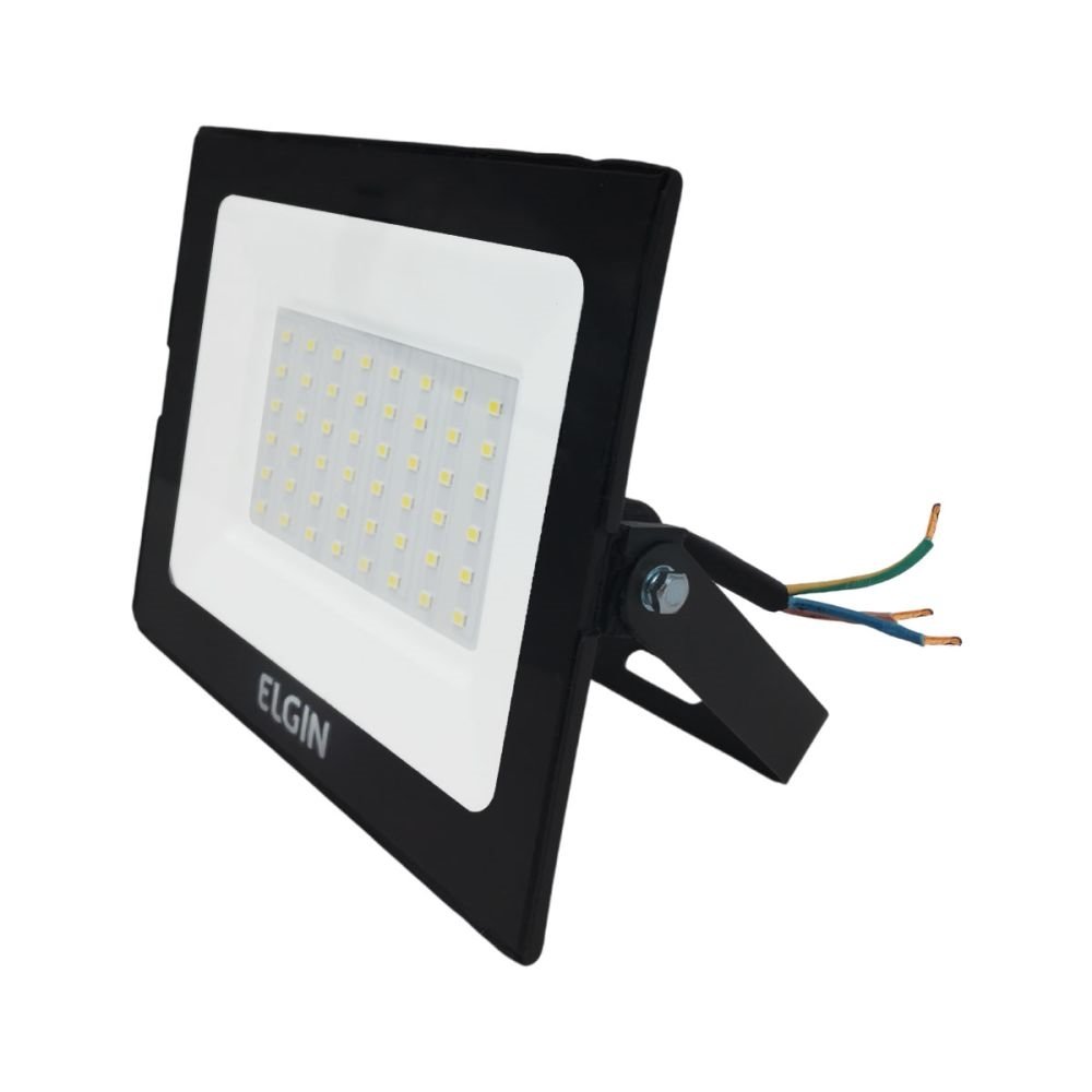 Refletor LED Elgin, 50W, 6500K, Bivolt, IP65, Preto - 48RPLED50G00 | eFácil