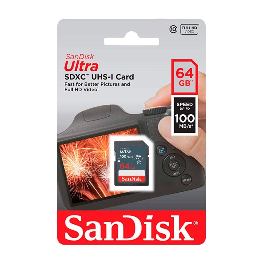Cartão de Memória SD SanDisk Ultra 64GB, Classe 10, 100MB/s - SDSDUNR ...