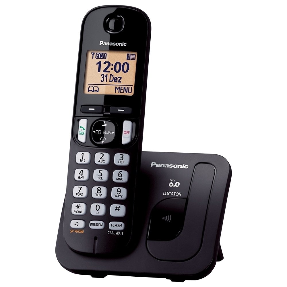 Telefone sem Fio Panasonic KX-TGC210LBB Dect 6.0, Viva-Voz, Preto | eFácil