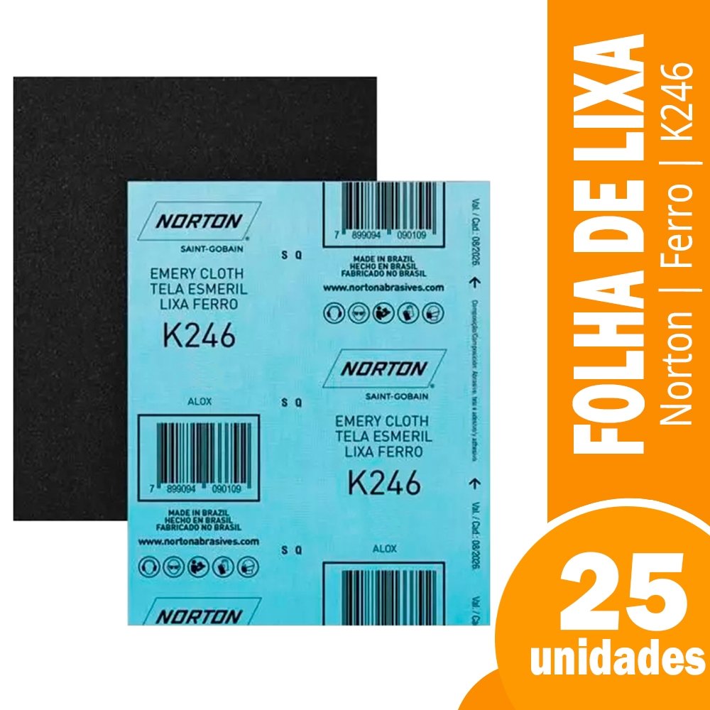 Lixa p/ Ferro G50 K246 Emb. c/ 25 Un. Norton - Lixas - eFácil