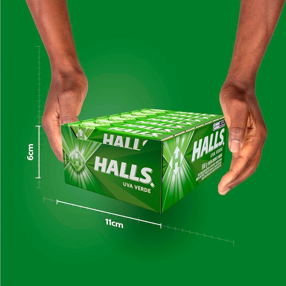Bala Halls Uva Verde 28g - Embalagem com 21 Unidades | eFácil