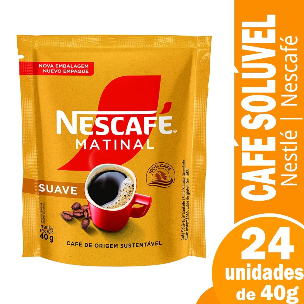 Café Solúvel Nescafé Matinal Sachê 40g - Embalagem com 24 Unidades | eFácil