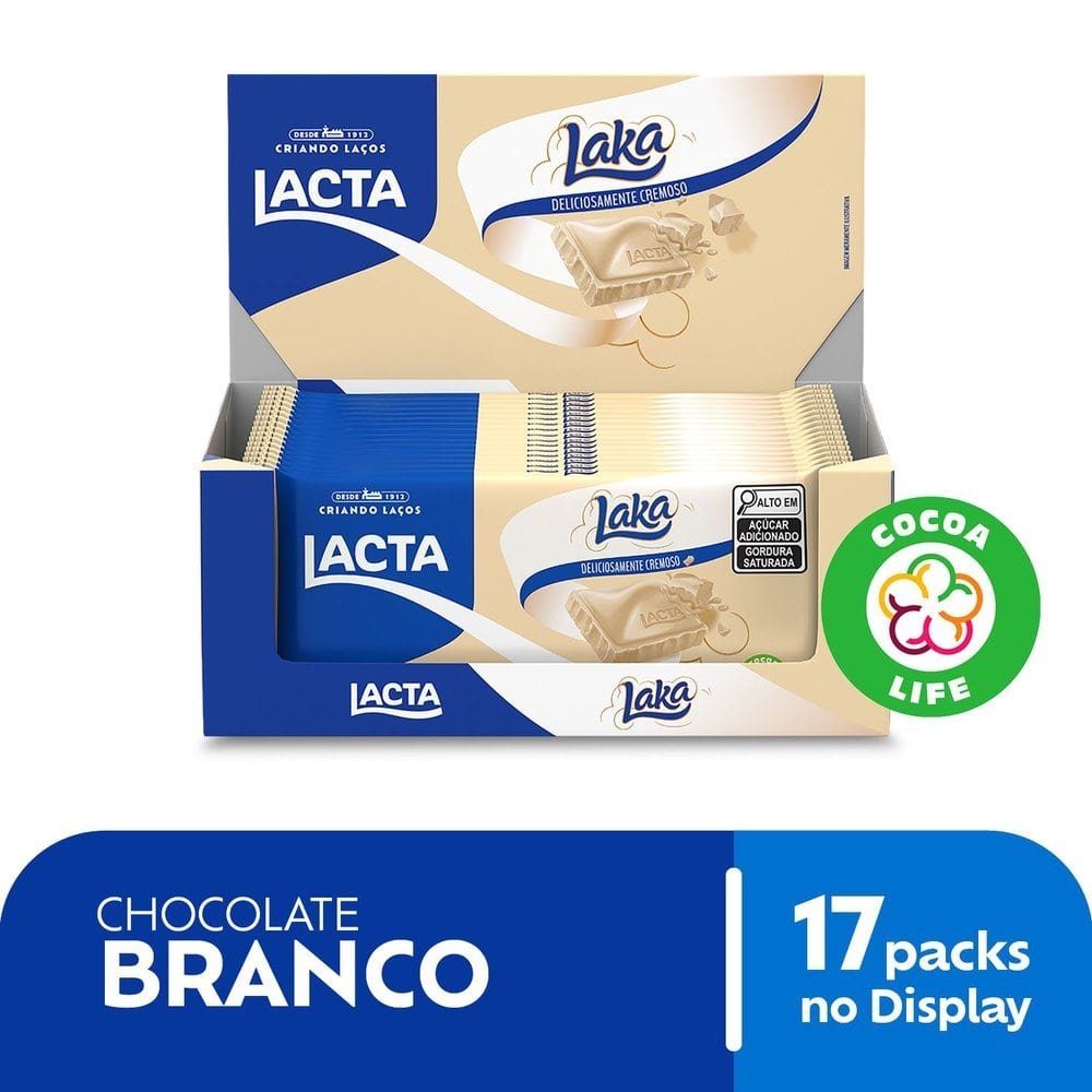 Chocolate Lacta Laka 80g - Embalagem com 17 Unidades | eFácil