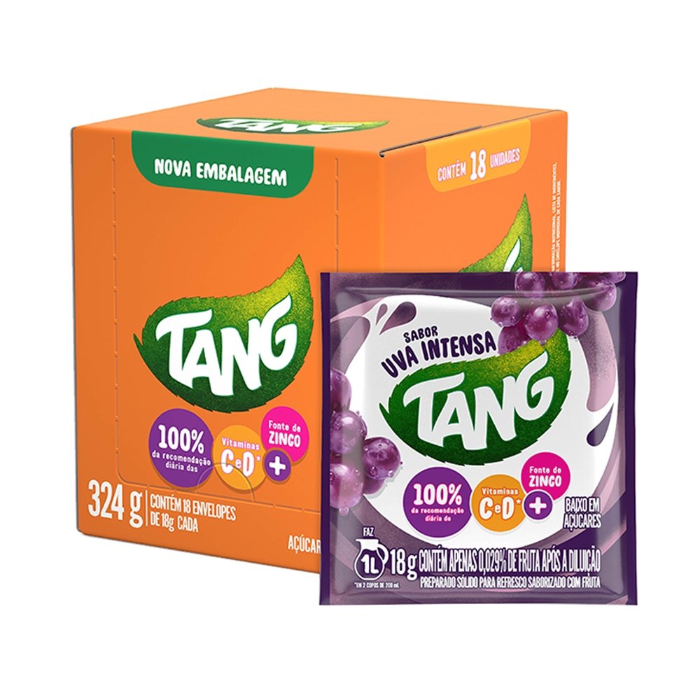 Refresco em Pó Tang Uva Intensa 18g - Embalagem com 18 Unidades | eFácil