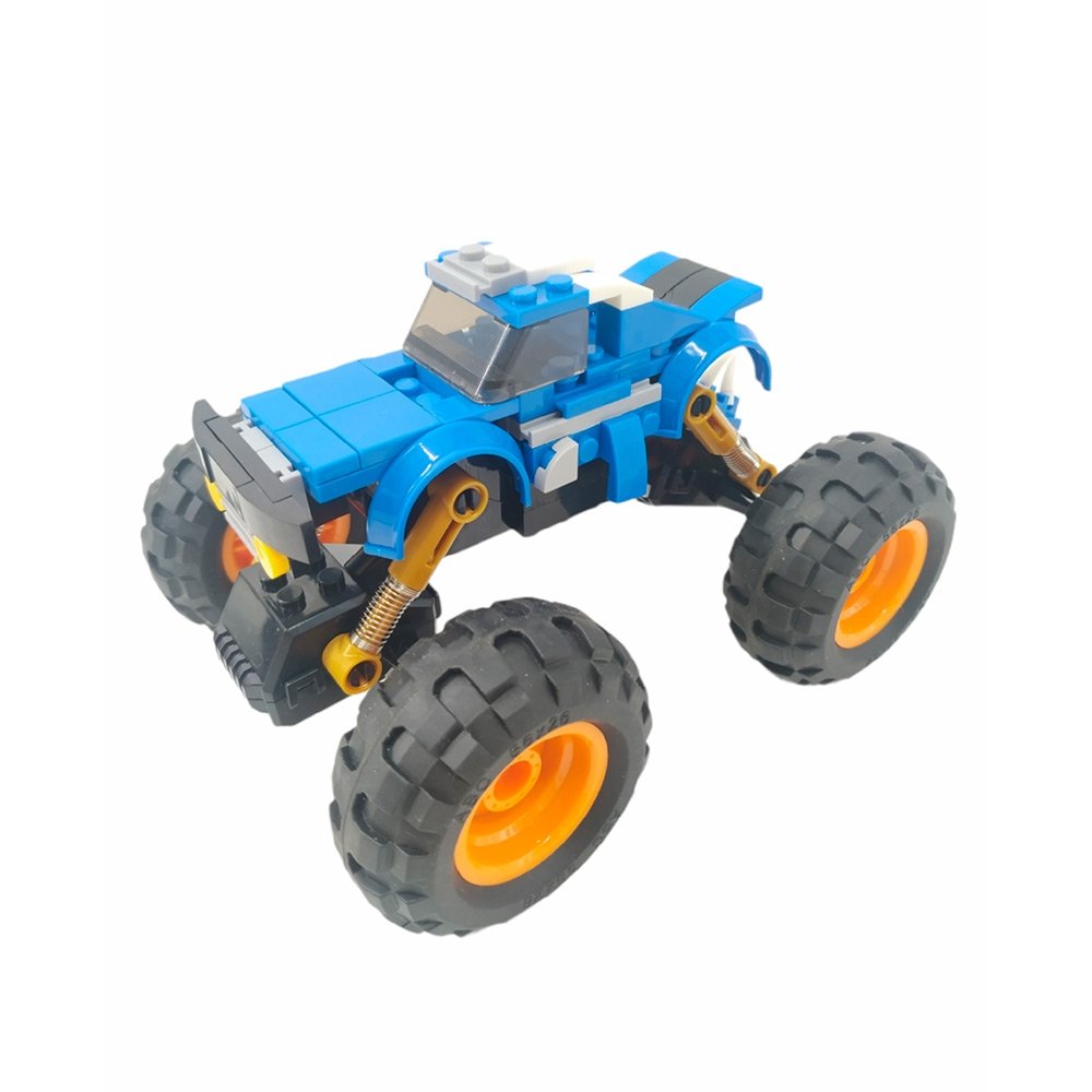 Blocos De Montar Carro Monster Truck 121 Peças Cor:Azul | eFácil