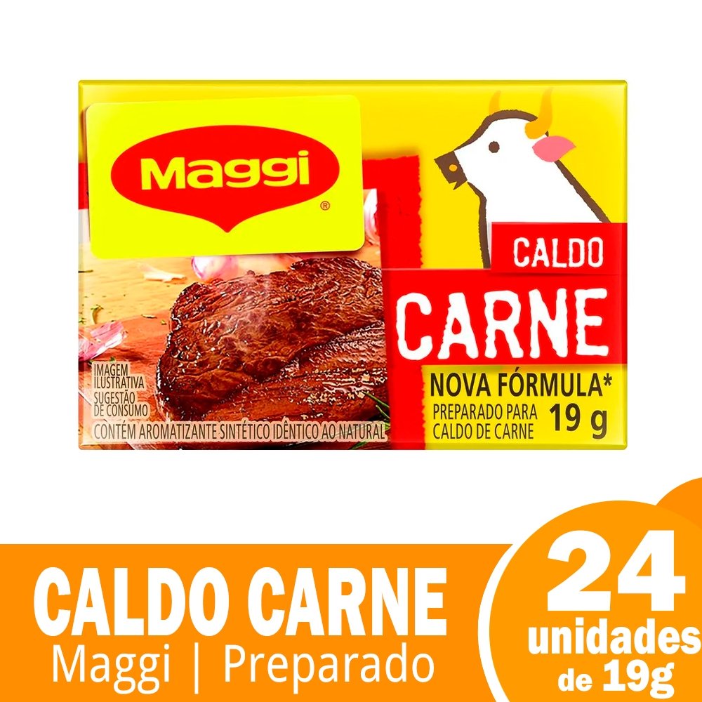 Caldo Maggi Carne 19g Embalagem com 24 Unidades | eFácil
