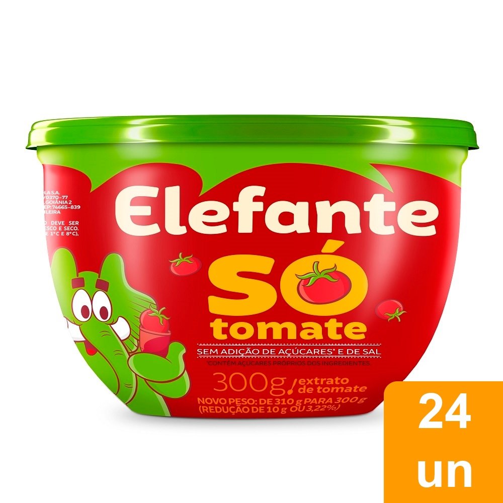 Extrato de Elefante Só Tomate Pote 300g - 24 Unidades | eFácil