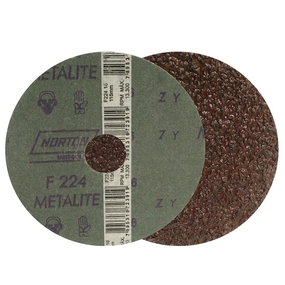 Disco Lixa Norton F224 G16 4X1/2P 115mm - Embalagem com 10 Unidades ...