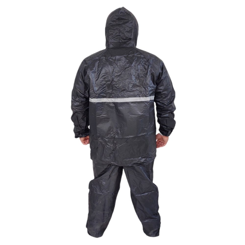 Capa Roupa Chuva Conjunto Jaqueta Calça Motoqueiro Reforçada Cor:Preto ...