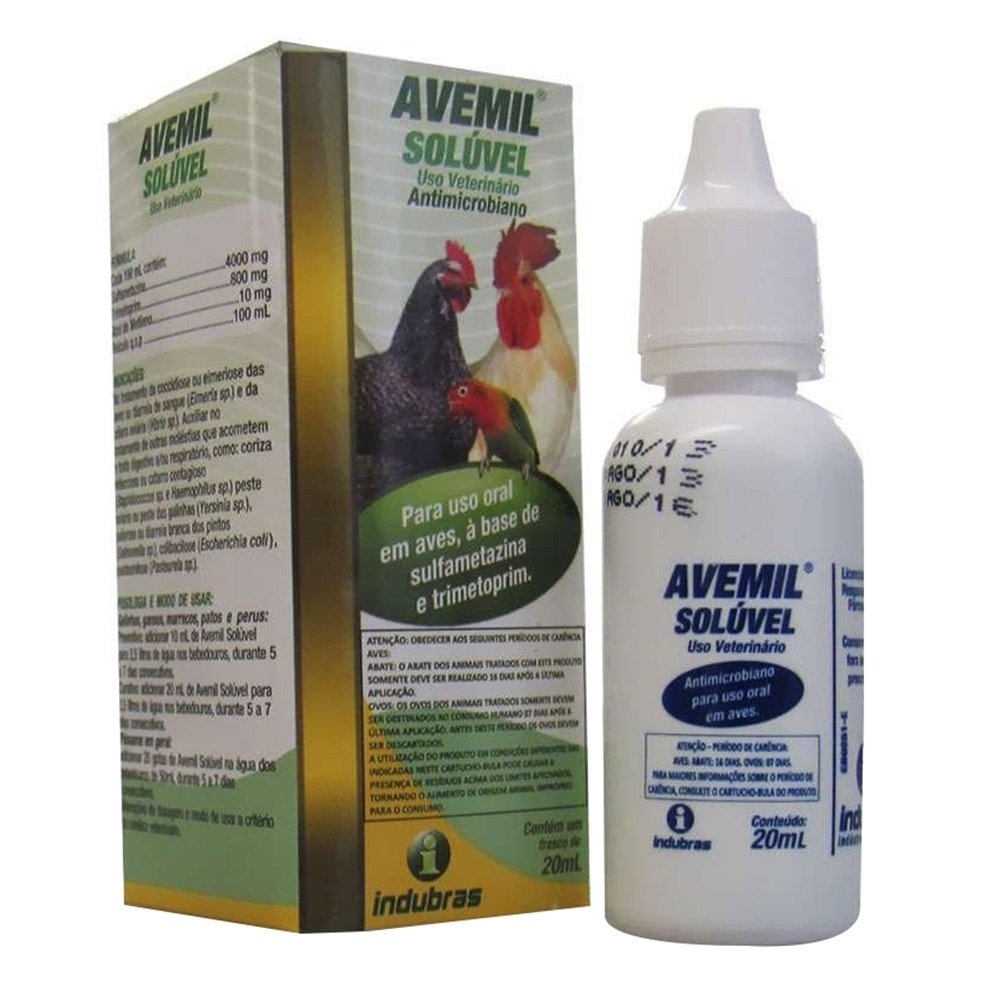 Avemil Antibiótico Solúvel para Aves 20ml | eFácil