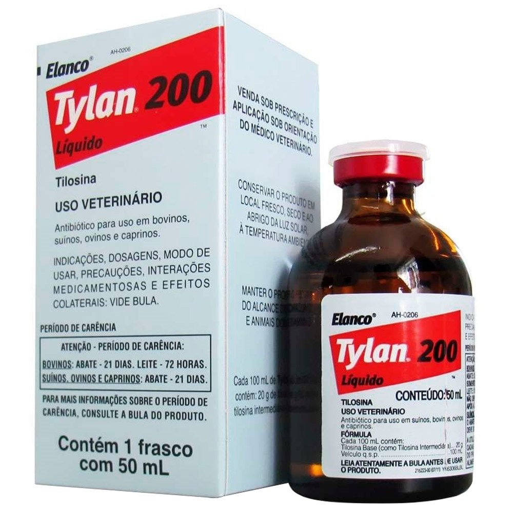 Tylan 200 Antibiótico Injetável Tilosina 20% 50ml | eFácil