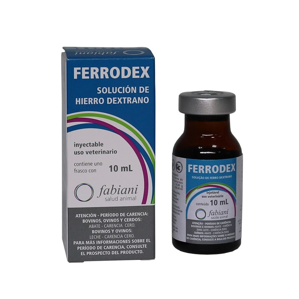 Ferrodex Injetável 10ml Fabiani - Produto Veterinário - eFácil