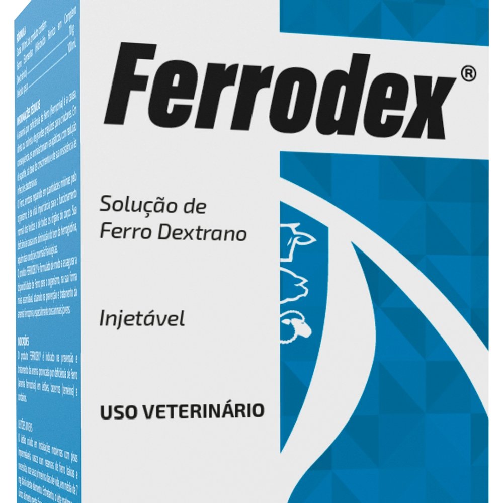 Ferrodex Injetável 10ml Fabiani - Produto Veterinário - eFácil