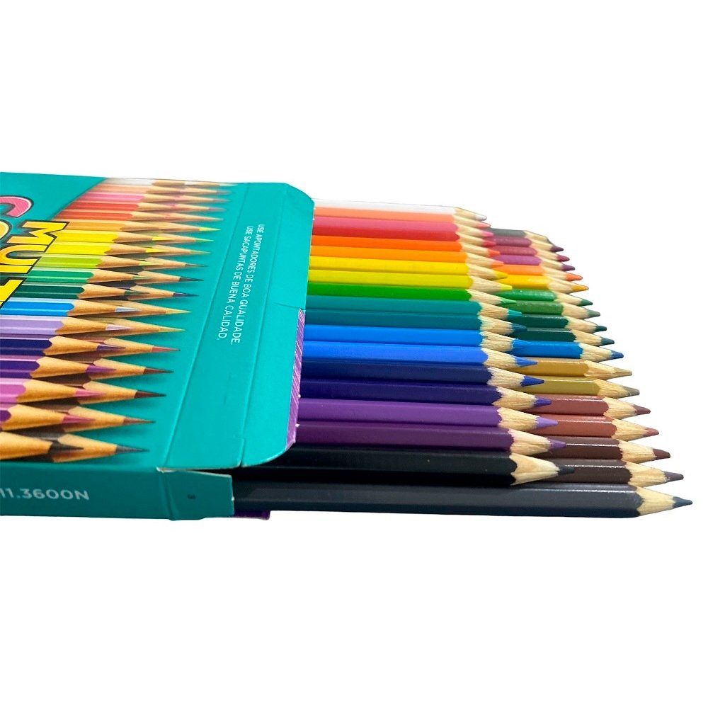 Lápis de Cor 36 Cores Emb. c/ 3 Un. Multicolor - Lápis - eFácil